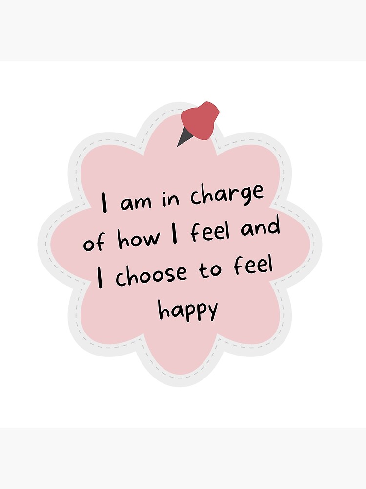 "Be happy, self care sticker, mental health, positive mindset" Poster ...