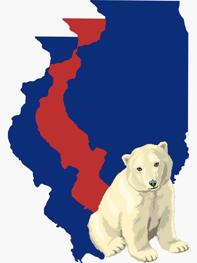 "Illinois Border, Cubs" Sticker for Sale by LatterDaze | Redbubble