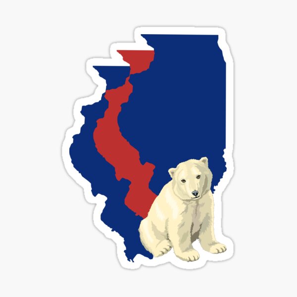 "Illinois Border, Cubs" Sticker for Sale by LatterDaze | Redbubble