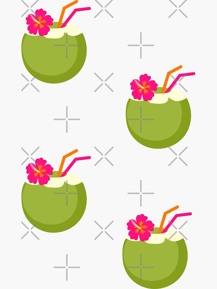"Coconut Drink Stickers" Sticker for Sale by KawaiiDreamland | Redbubble