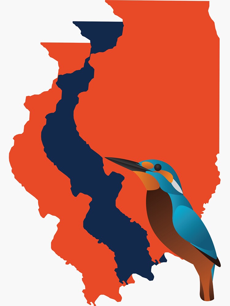 "Illinois Border, Fighting Illini" Sticker for Sale by LatterDaze ...