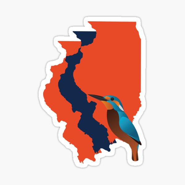 "Illinois Border, Fighting Illini" Sticker for Sale by LatterDaze ...