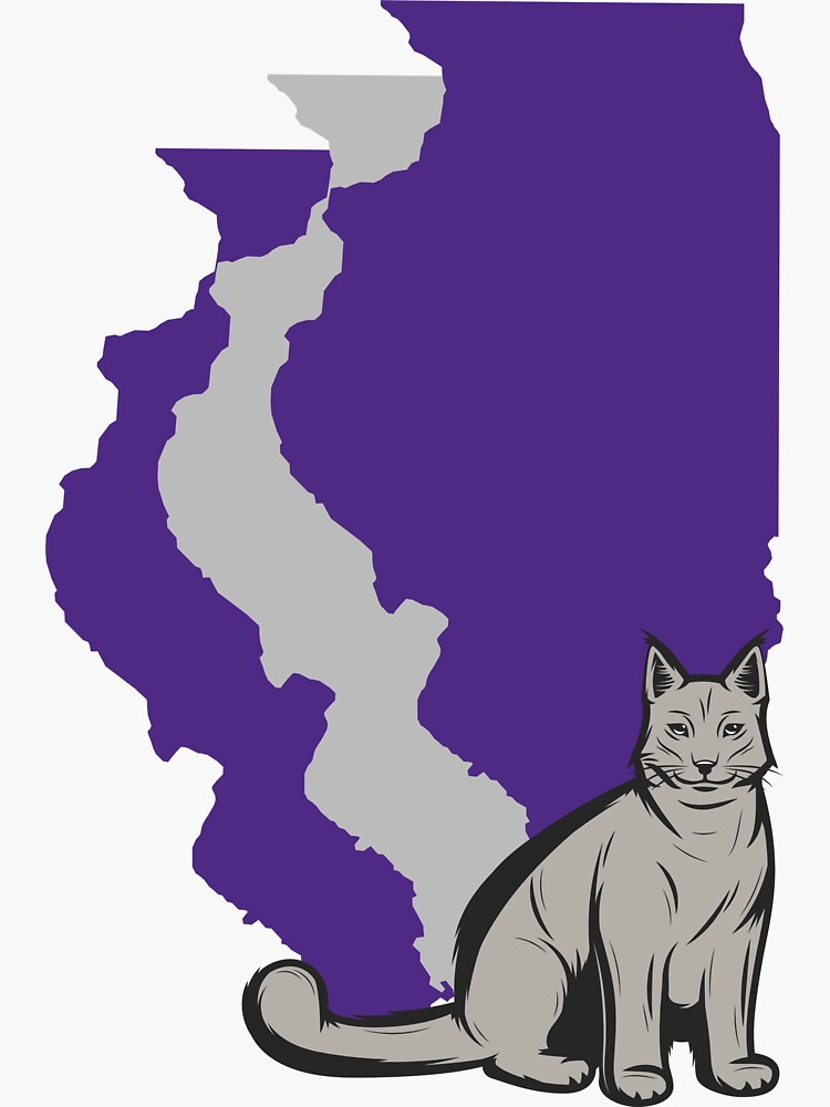 "Illinois Border, Wildcats" Sticker for Sale by LatterDaze | Redbubble