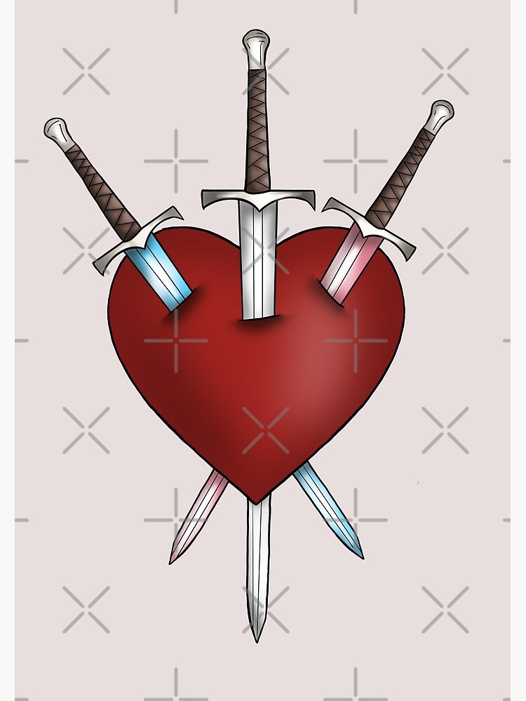 "trans three of swords" Poster for Sale by atlasbackache | Redbubble