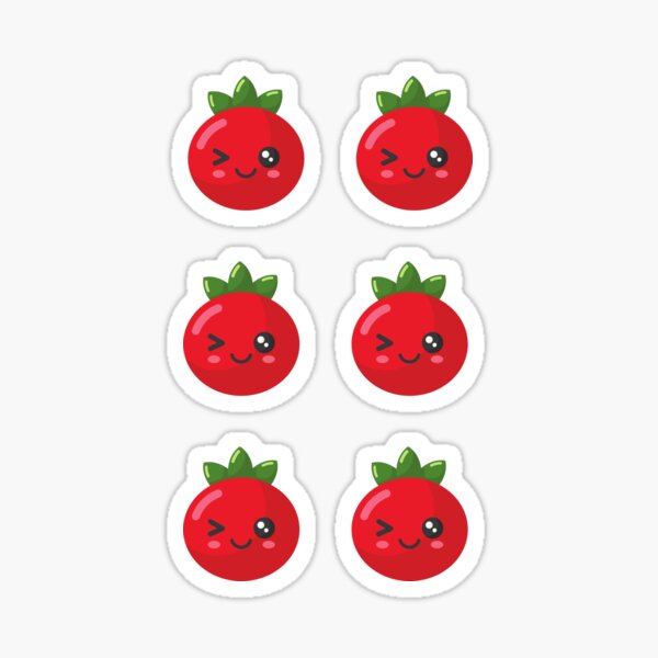 "Cute Tomato Stickers" Sticker for Sale by KawaiiDreamland | Redbubble