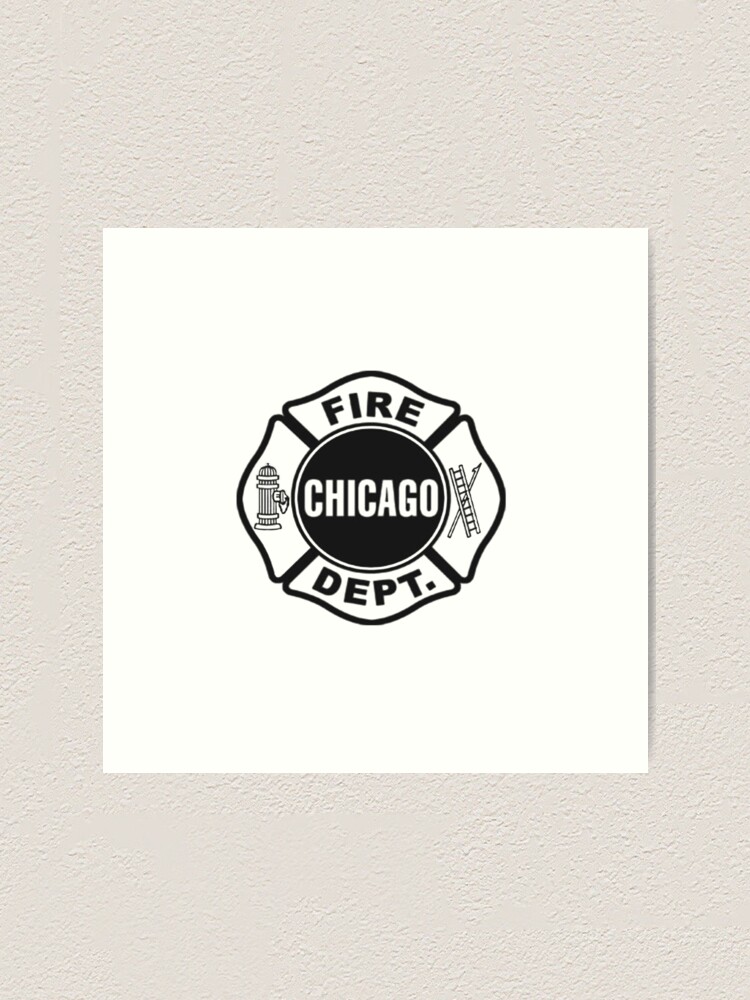 "Chicago Fire Dept Black Logo " Art Print for Sale by thebyouzy | Redbubble