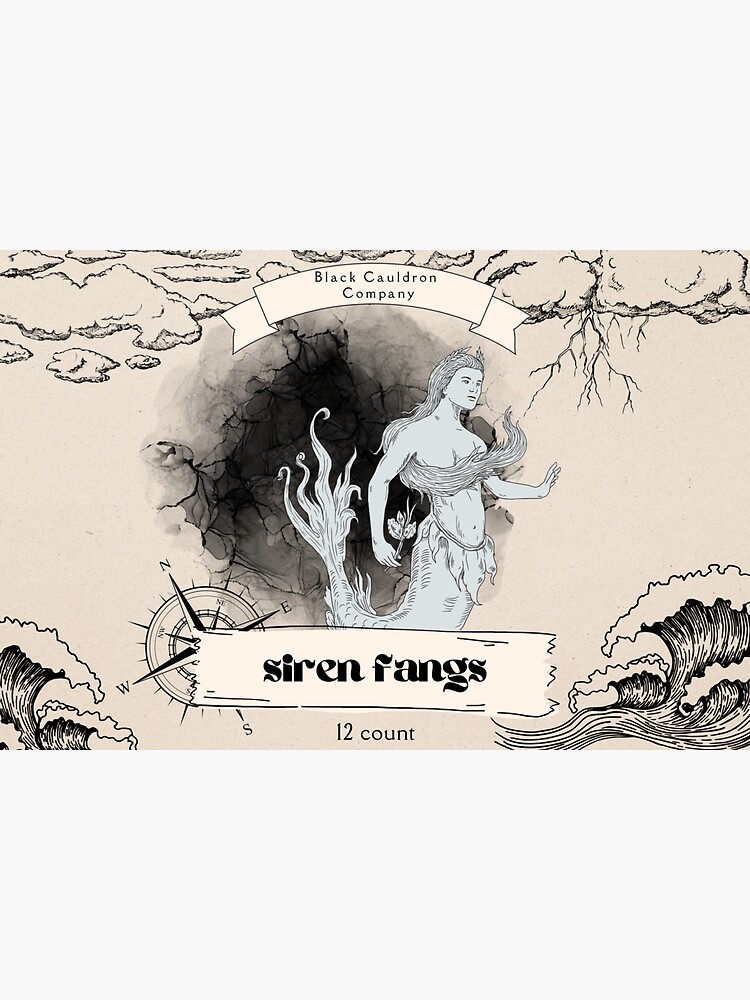 "Siren Fangs Potion Label" Sticker for Sale by ValleyOfLore | Redbubble