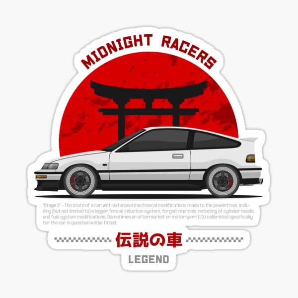 "Midnight Racer White CR X JDM" Sticker for Sale by goldentuners ...