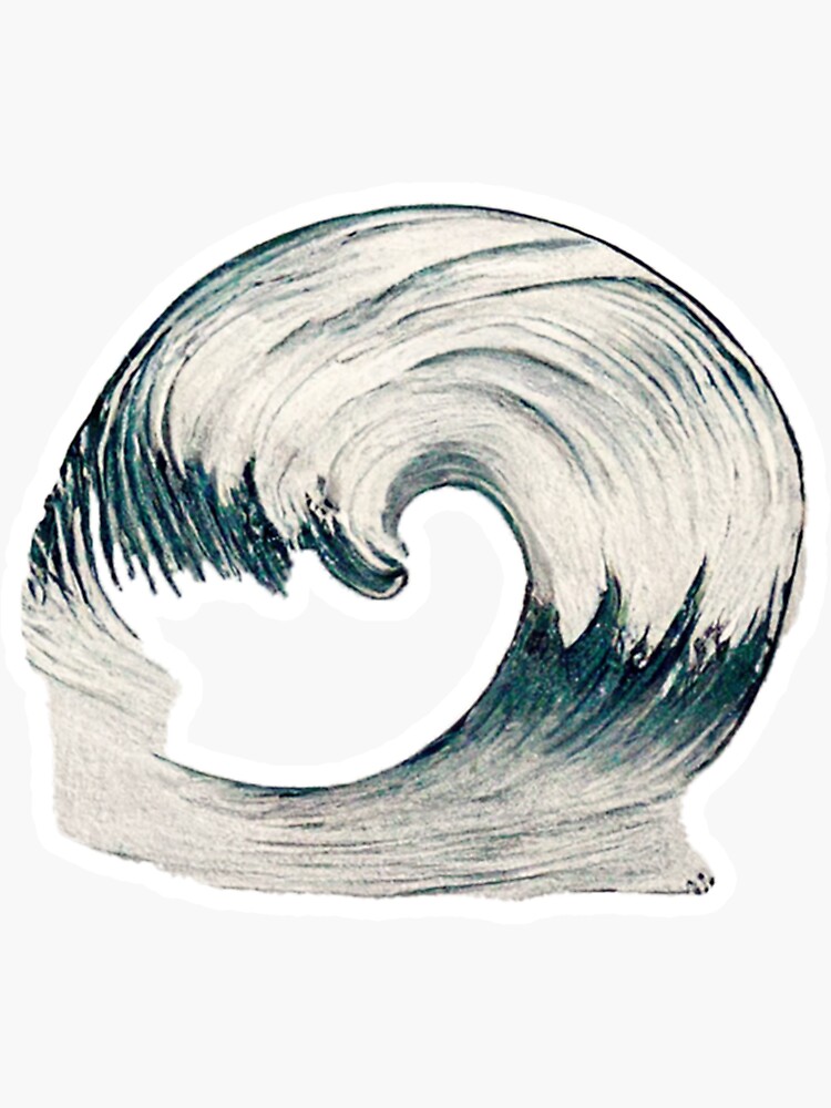 "wave sketch" Sticker for Sale by beachview | Redbubble