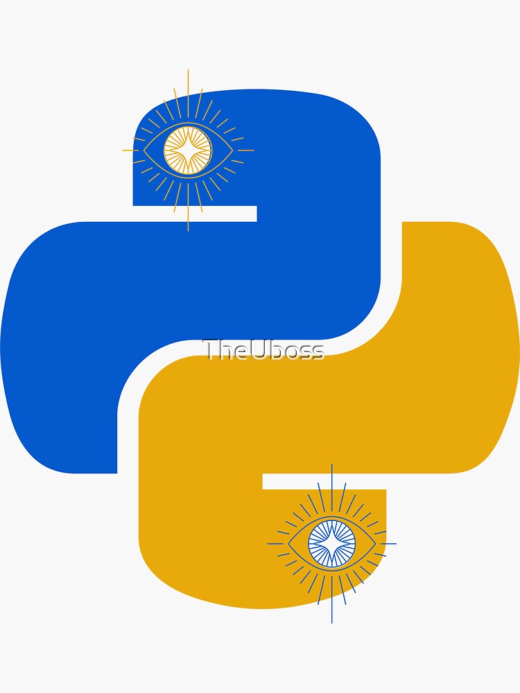 "Copy of Copy of PYTHON AWESOME LOGO with snake eyes " Sticker for Sale ...