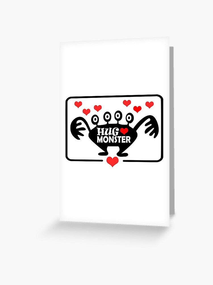 "Hug Monster / Monster Hug / Free Hugs (Red Heart Version)" Greeting ...