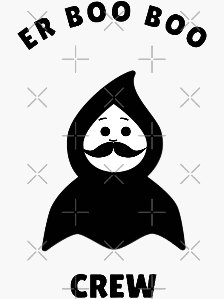 "er boo boo crew nurse ghost halloween" Sticker for Sale by Trucker10 ...