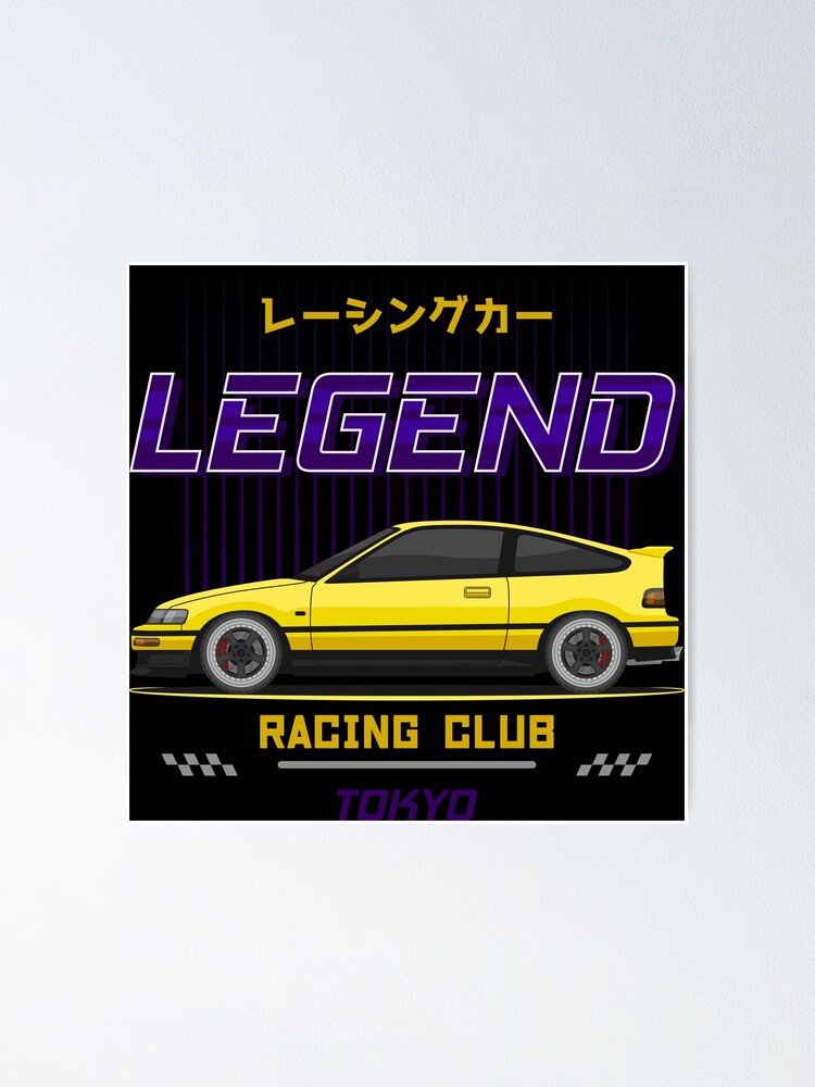 "Midnight Racer Yellow CR X JDM" Poster for Sale by goldentuners ...