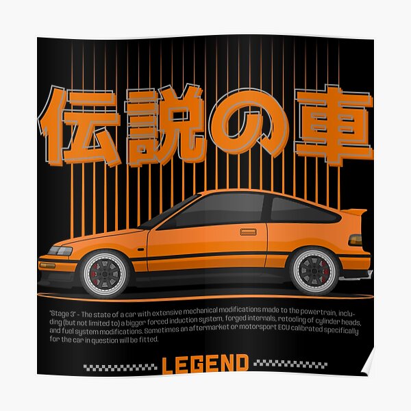 "Midnight Racer Orange CR X JDM" Poster for Sale by goldentuners ...