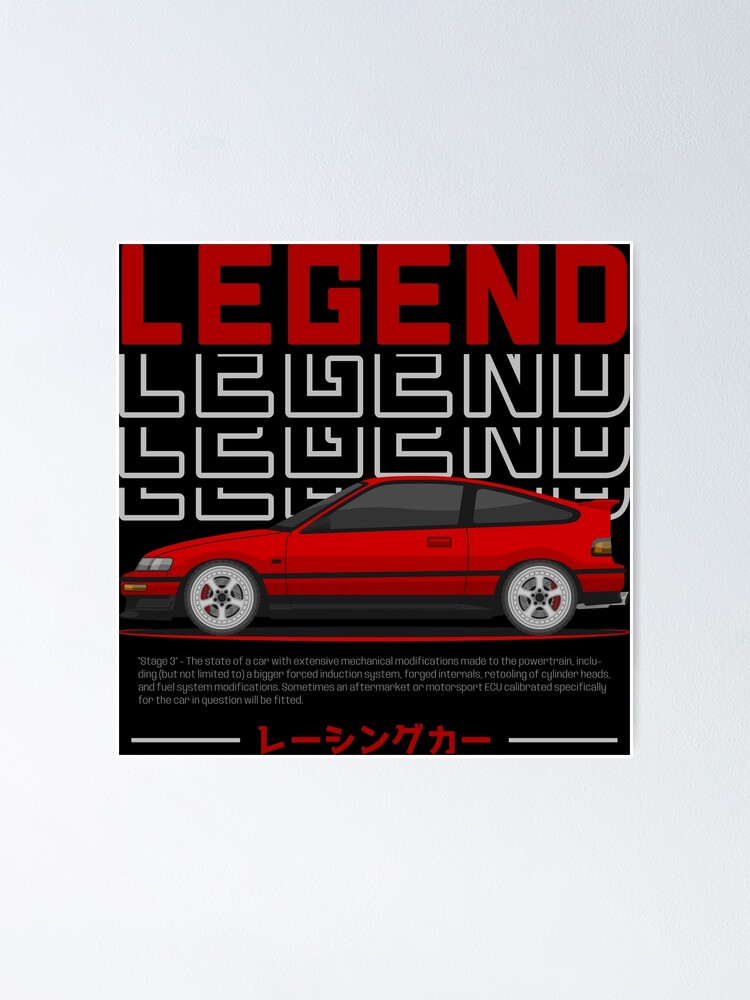 "Midnight Racer Red CR X JDM" Poster for Sale by goldentuners | Redbubble