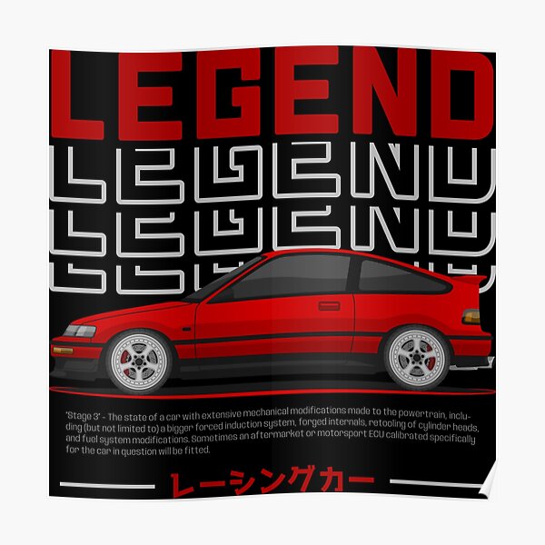 "Midnight Racer Red CR X JDM" Poster for Sale by goldentuners | Redbubble