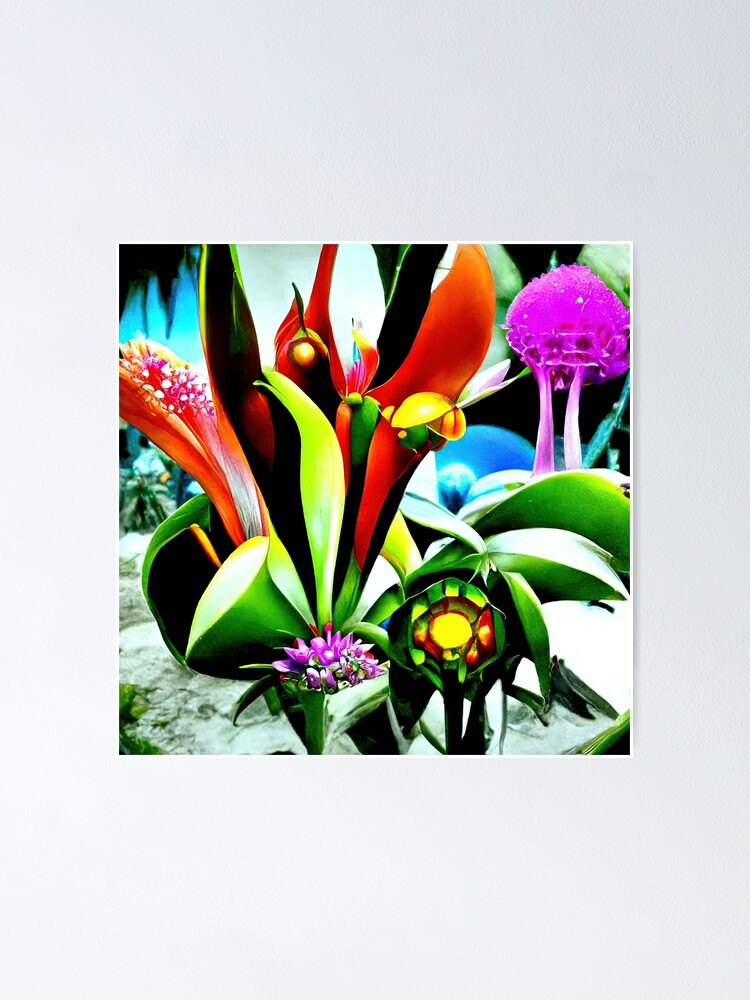 "Alien Garden Flowers - Exotic Flowers #1" Poster for Sale by edisondl ...