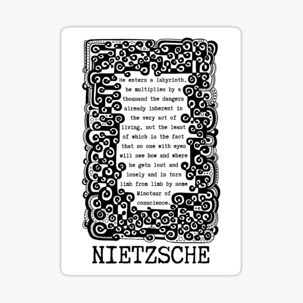 "Minotaur of conscience quote by Nietzsche " Sticker for Sale by ...