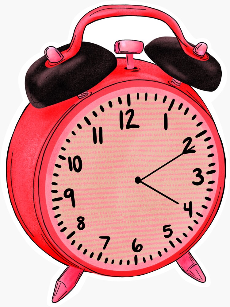 "Pink Analog Clock" Sticker for Sale by gabbygirldraws | Redbubble