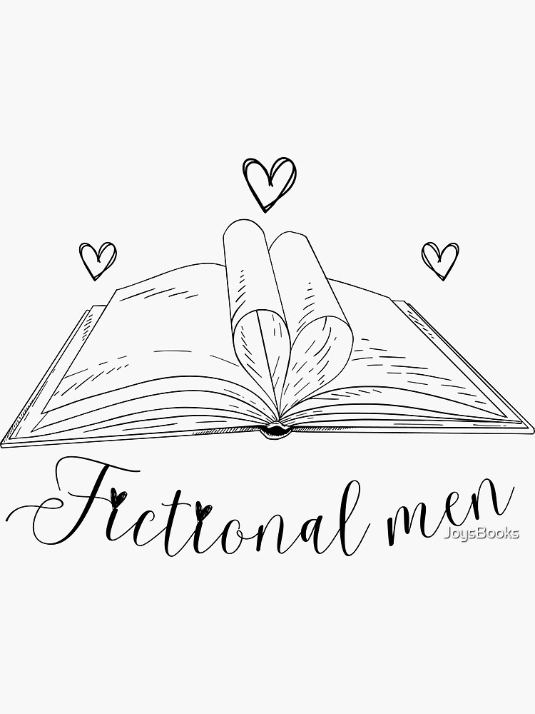 "FICTIONAL MEN" Sticker for Sale by JoysBooks | Redbubble