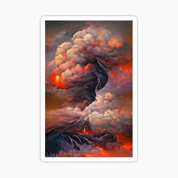 "Volcanic Eruption" Sticker for Sale by FNA-Designs | Redbubble