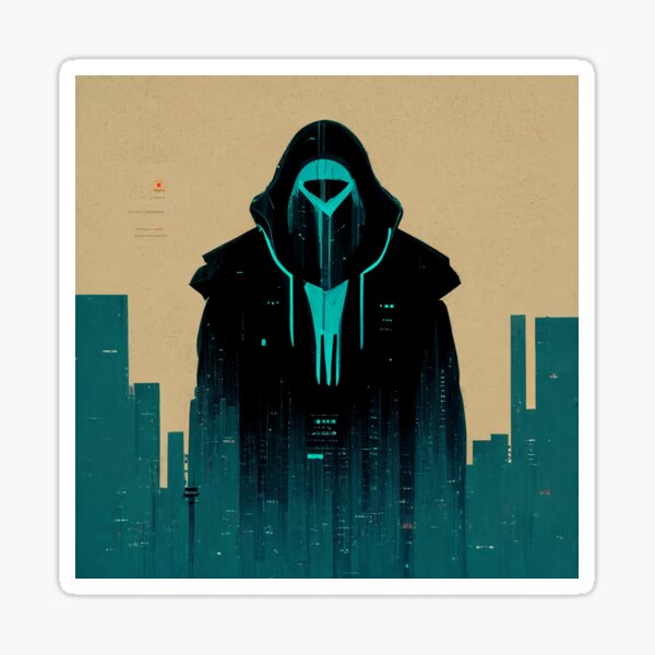 "Minimal Cyberpunk Reaper AI" Sticker for Sale by h0peAI | Redbubble