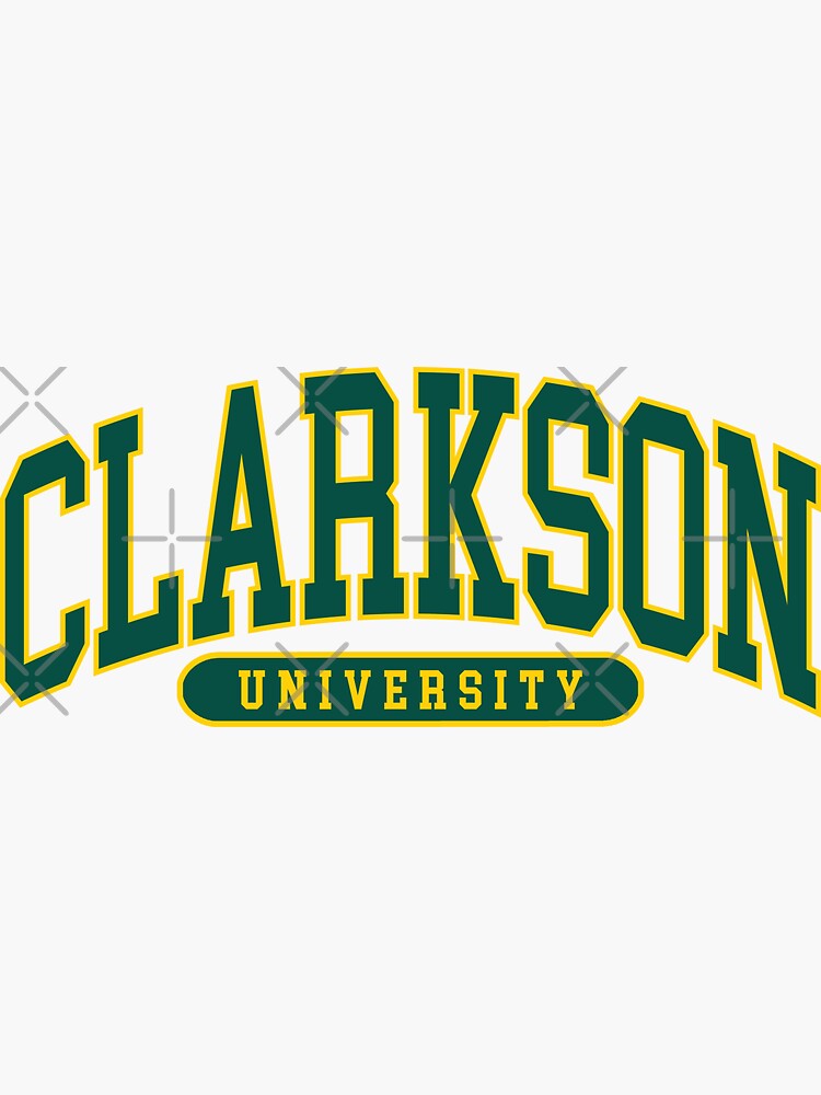 "clarkson university - college font curved" Sticker for Sale by ...