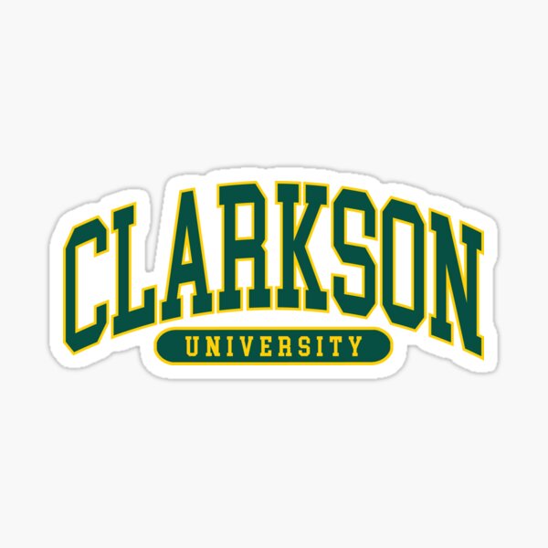 "clarkson university - college font curved" Sticker for Sale by ...