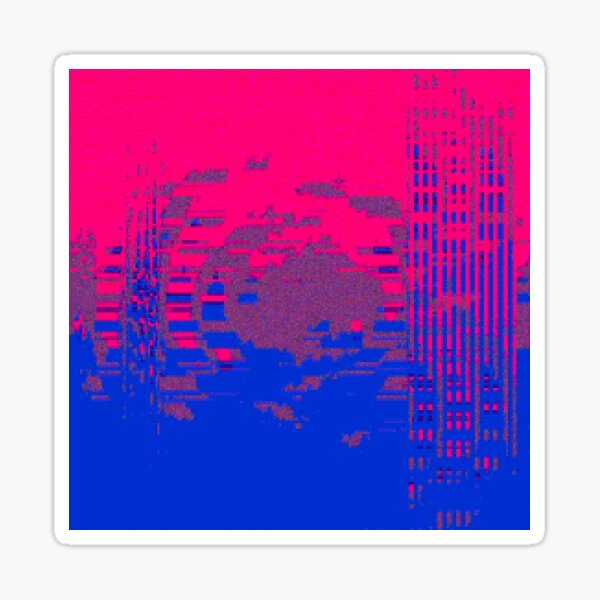 "glitchcore bi pride" Sticker for Sale by roadkillboy | Redbubble