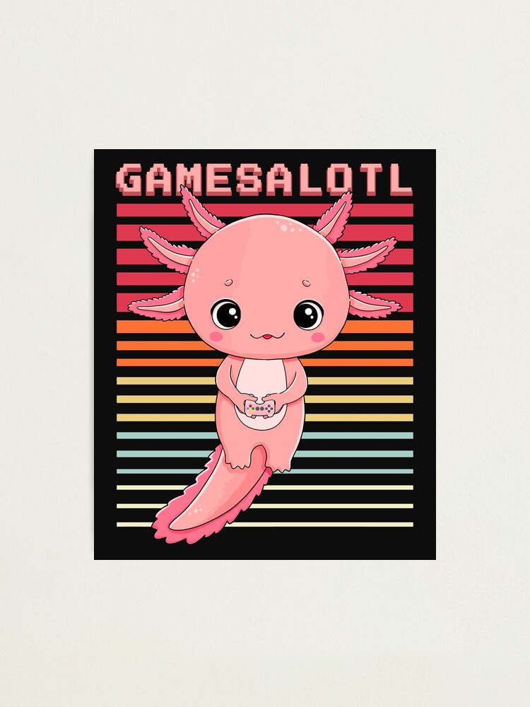 "Gamesalotl Cute Kawaii Axolotl Gamer Girl" Photographic Print for Sale ...