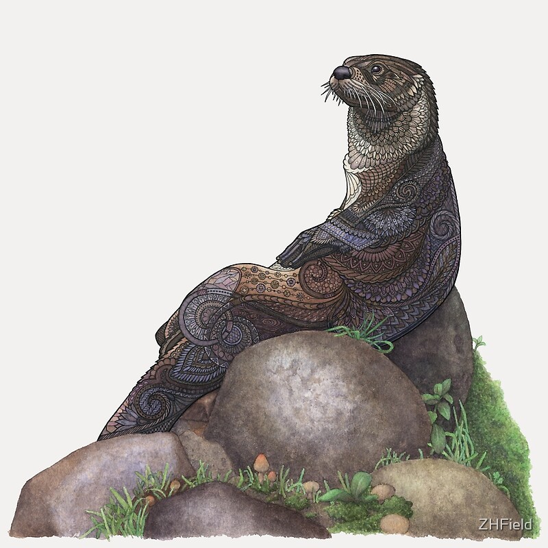 "The Majestic Otter" by ZHField | Redbubble