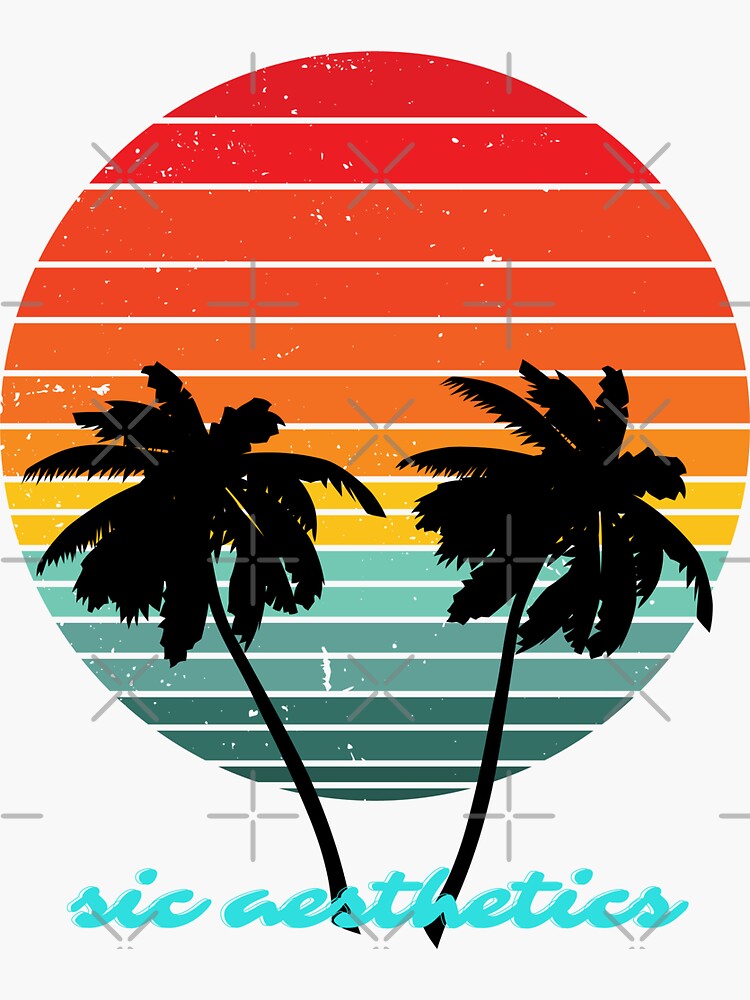 "SIC Aesthetics - Palms Tree In Sunset" Sticker for Sale by ...