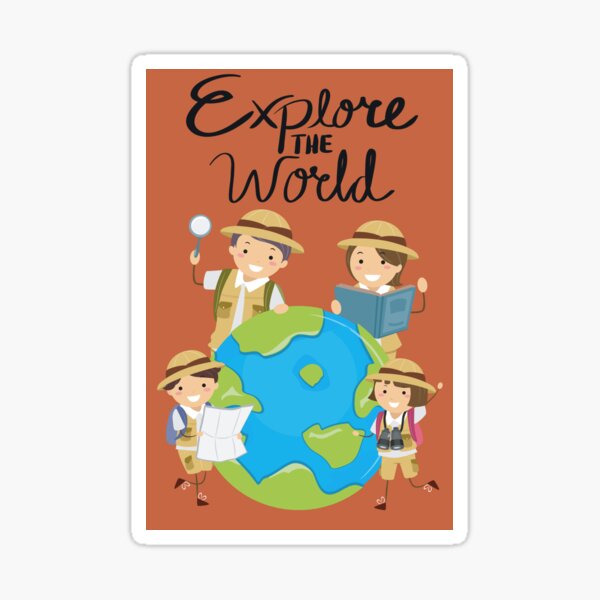 "Explore the world school classroom inspirational art poster" Sticker ...