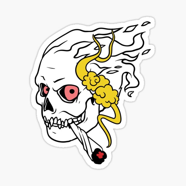"skull-smoking-weed" Sticker for Sale by SingMrye | Redbubble