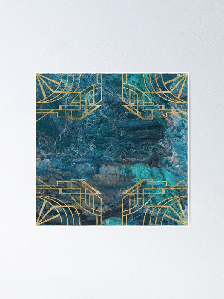 "Elegant Marble - Art Deco Bleu" Poster for Sale by marbleco | Redbubble