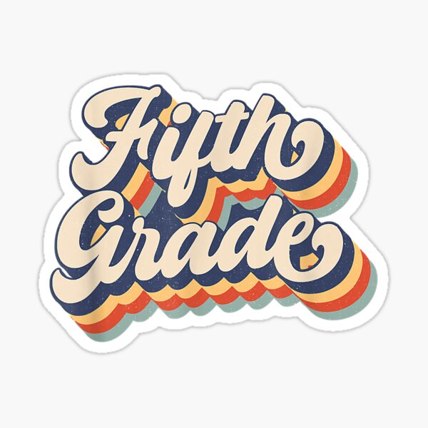 "Retro Sunset Fifth Grade Teacher & Student Back To School" Sticker for ...