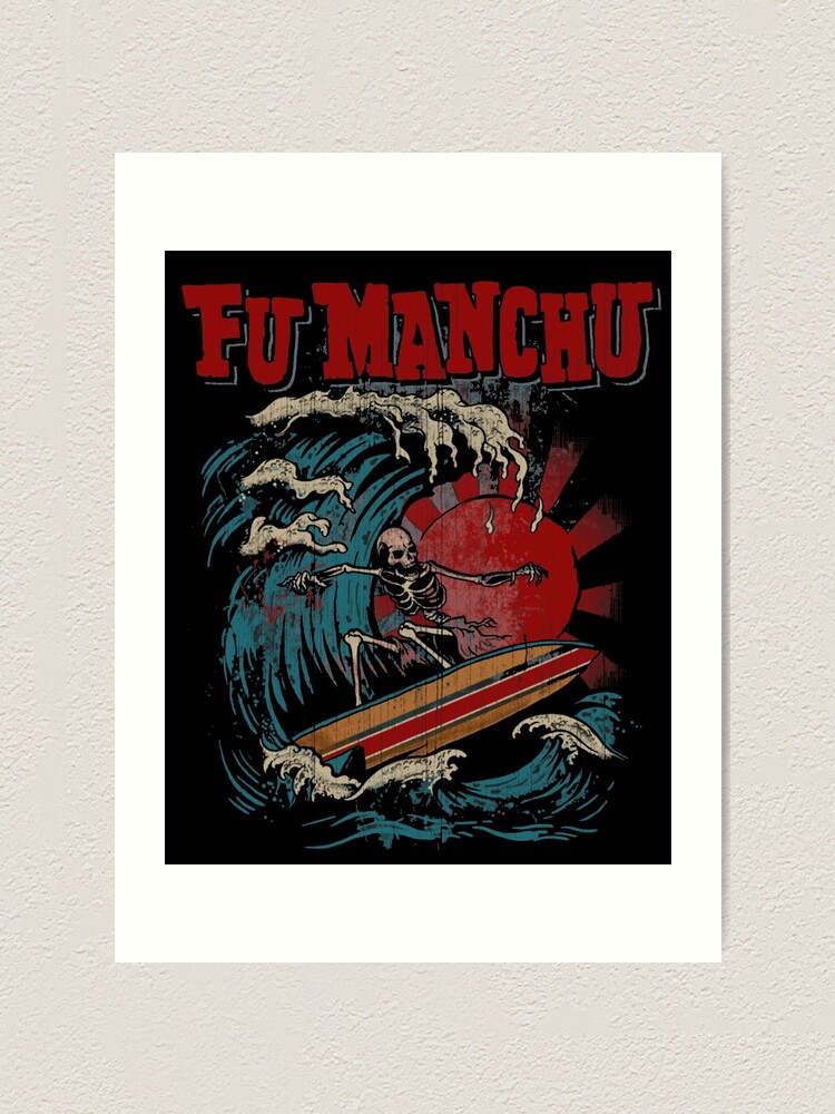 Lámina artística «Fu Manchu - gráfico esqueleto de surfista. Impresionante stoner rock, banda de ...