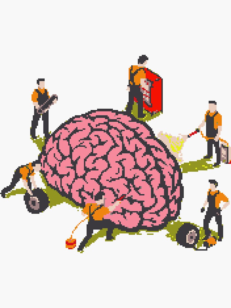 "Braintenance" Sticker for Sale by omy111 | Redbubble