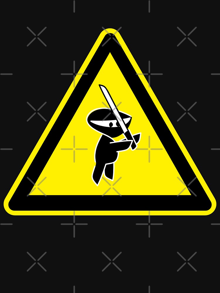 "Ninja clipart warning" T-shirt for Sale by brendanre | Redbubble ...