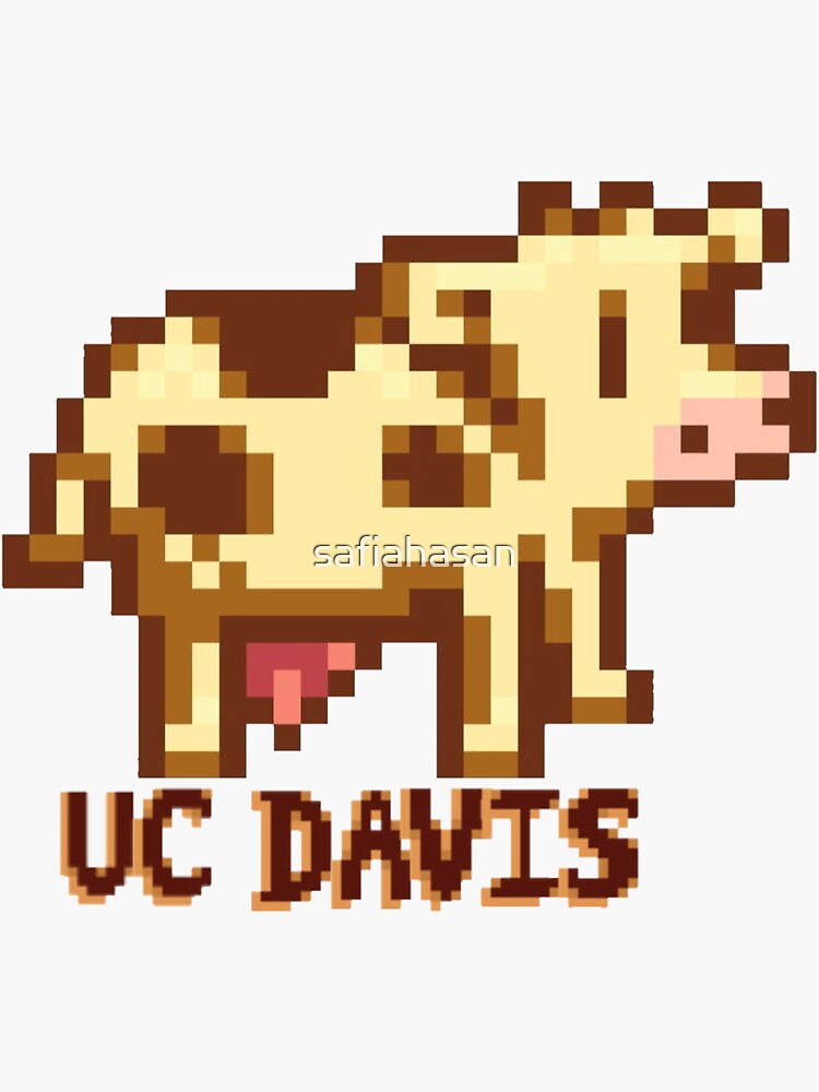 "UC Davis Stardew Valley Cow" Sticker for Sale by safiahasan | Redbubble