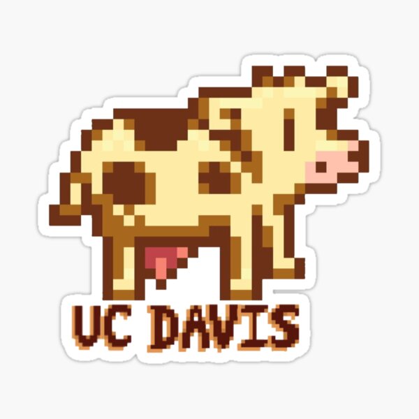 "UC Davis Stardew Valley Cow" Sticker for Sale by safiahasan | Redbubble