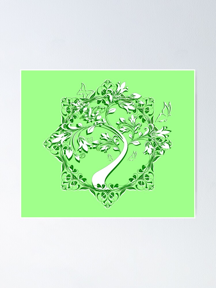 "Fancy tree art of green" Poster for Sale by Chill93 | Redbubble