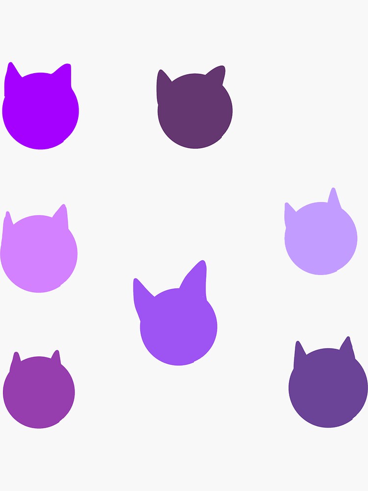 "purple cat sticker pack" Sticker for Sale by anklesart | Redbubble