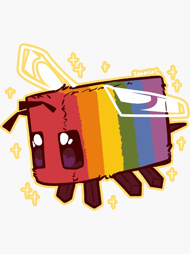 "Gay Pride Minecraft Bee" Sticker for Sale by boscioguidena | Redbubble