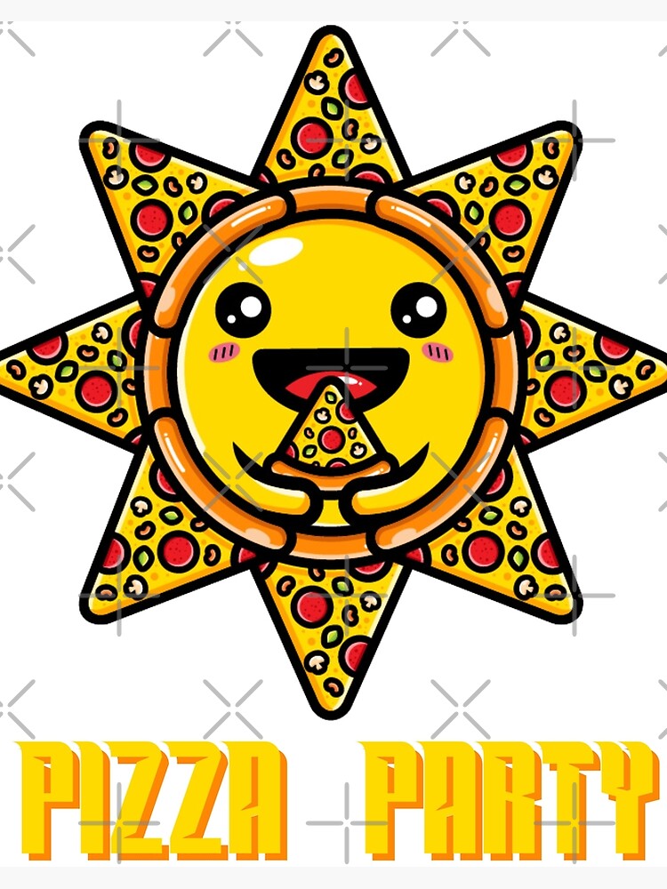 Adorable Sun eating Pizza Art Board Print