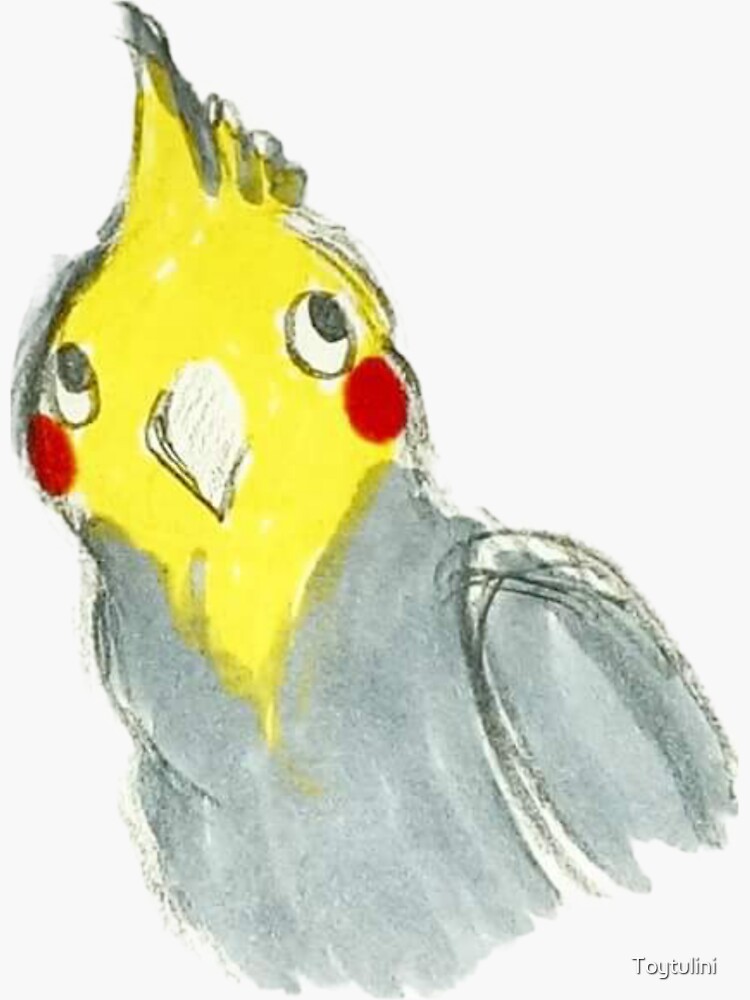 "Cockatiel Sketch" Sticker by Toytulini | Redbubble