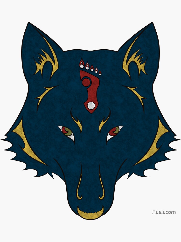 "Wolf Walker Gold Accent" Sticker for Sale by Faelacorn | Redbubble