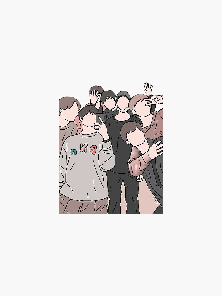 "BTS Sticker For OT7 " Sticker for Sale by btsandarmy | Redbubble