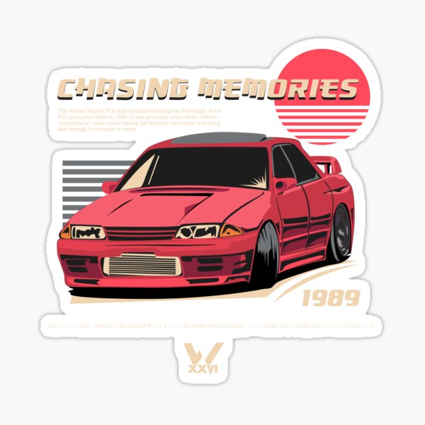 "gtr r32" Sticker for Sale by Walid26art | Redbubble
