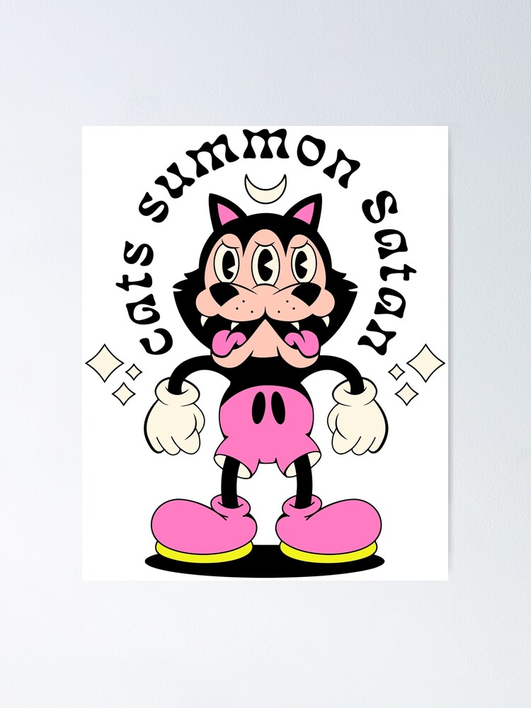 "Cat summon satan" Poster for Sale by kawaiiplaze | Redbubble